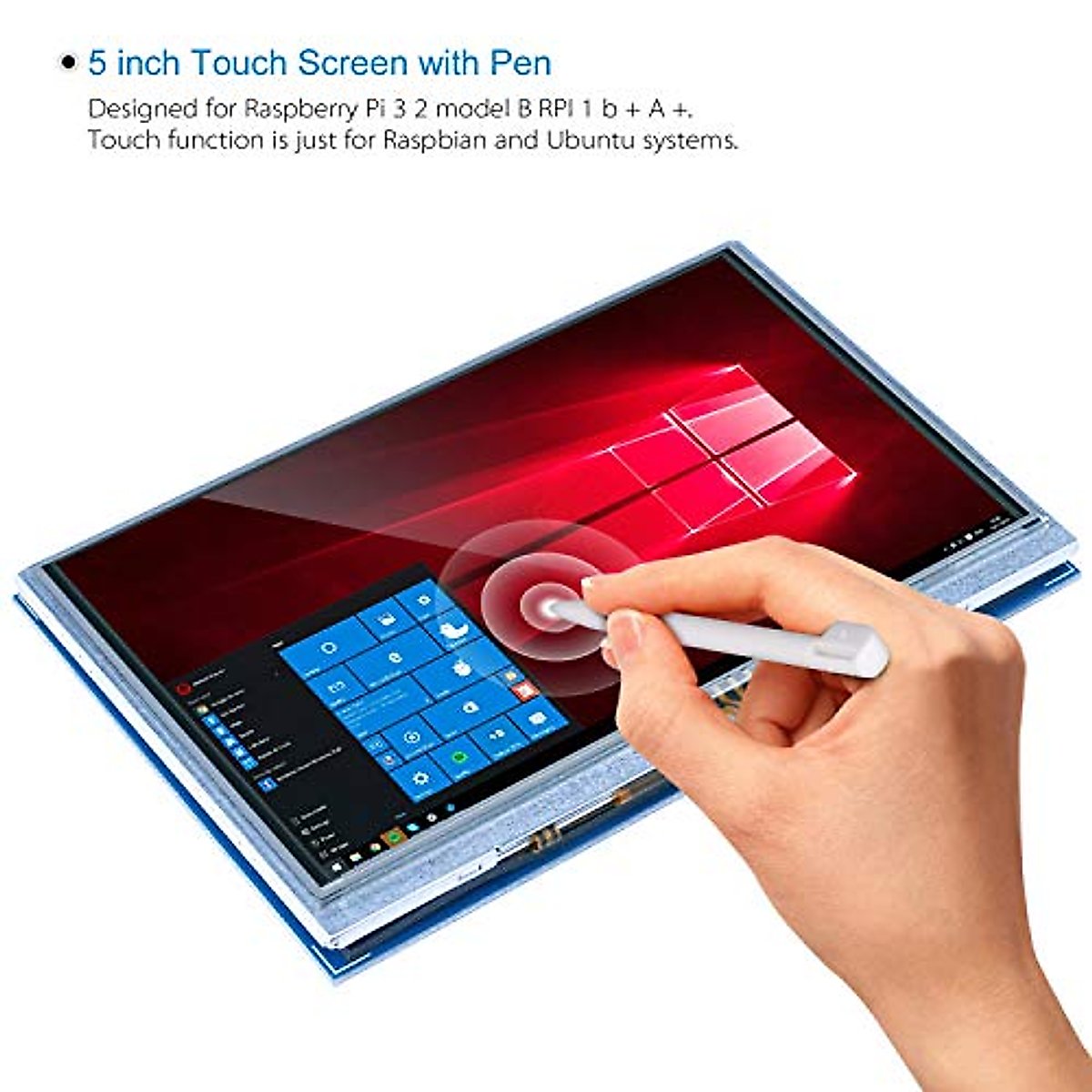 Longruner 5 Inch Touch Screen 800x480 TFT LCD Display for Raspberry Pi 3 2 Model B RPi 1 B B+ A A+ LSC5A (5 inch Touch Screen)