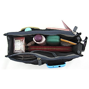 Periea Chelsy Purse Organizer Insert with Handles & 13 Pockets - 3 Sizes (White, Medium)