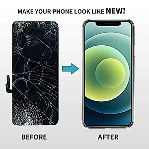 BetterDIY for iPhone 12/12pro Screen Replacement,FHD 6.1 inch 3D Touch LCD Screen Display Digitizer,Repair Tool Kits+Magnetic Screw Mats+Waterproof Frame Adhesive Sticker+Screen Tempered Protector