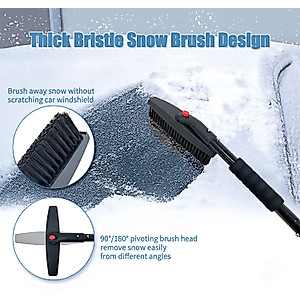 Sutekus Snow Brush Kit Includes Snow Shovel, Ice Scraper, Snow Brush and Car Windshield Snow Cover for Auto Cars SUV Trucks (Black)