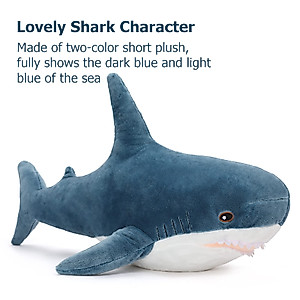 MorisMos Giant Stuffed Animal Shark Plush, Shark Stuffed Animal Large, Soft Shark Pillow Stuffed Toy for Kids, 32in