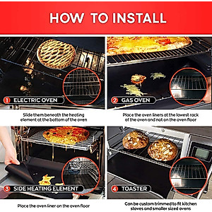 2 Pack Non Stick Large Oven Liner & Silcone Rack Shield Protectors Edge Liner Cover