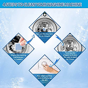 NATRUTH Washing Machine Cleaner Descaler 30 Pack,Triple Decontamination Remover with Natural Formula,Deep Cleaning Tablets For HE Front Loader & Top Load Washer