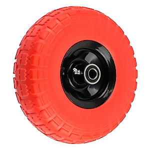 NK WFFOR10 Heavy Duty Solid Rubber Flat Free Tubeless Hand Truck/Utility Tire Wheel, 4.10/3.50-4" Tire