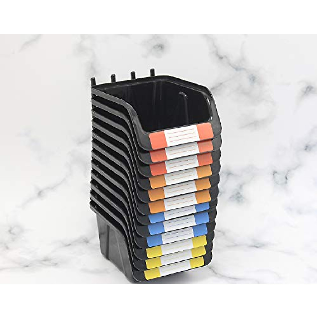 Pegboard Bins Kit 12 PACK Black Pegboard Parts Storage Tool Peg Borad Workbench Bins Organize Hardware,Attachments,Accessories (12 Pack)