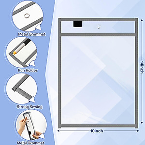 Seajan 120 Pcs Clear Dry Erase Pockets Plastic Sleeves for Paper 14 x 10 Inch Reusable Document Holder Shop Ticket Holders Dry Erase Pocket Organizer Teacher Supplies for Classroom (Gray)