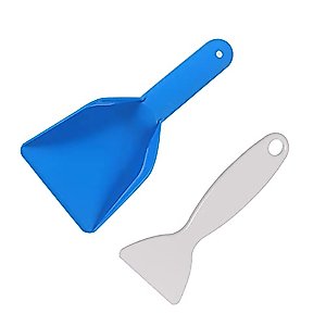 Lpdphanxfkx 2 PCS Assorted Refrigerator Ice Shovel Set,Plastic Refrigerator Ice Shovel with Non Slip Handle Flat Ice Scraper Remover Scoop Cleaning Freezer