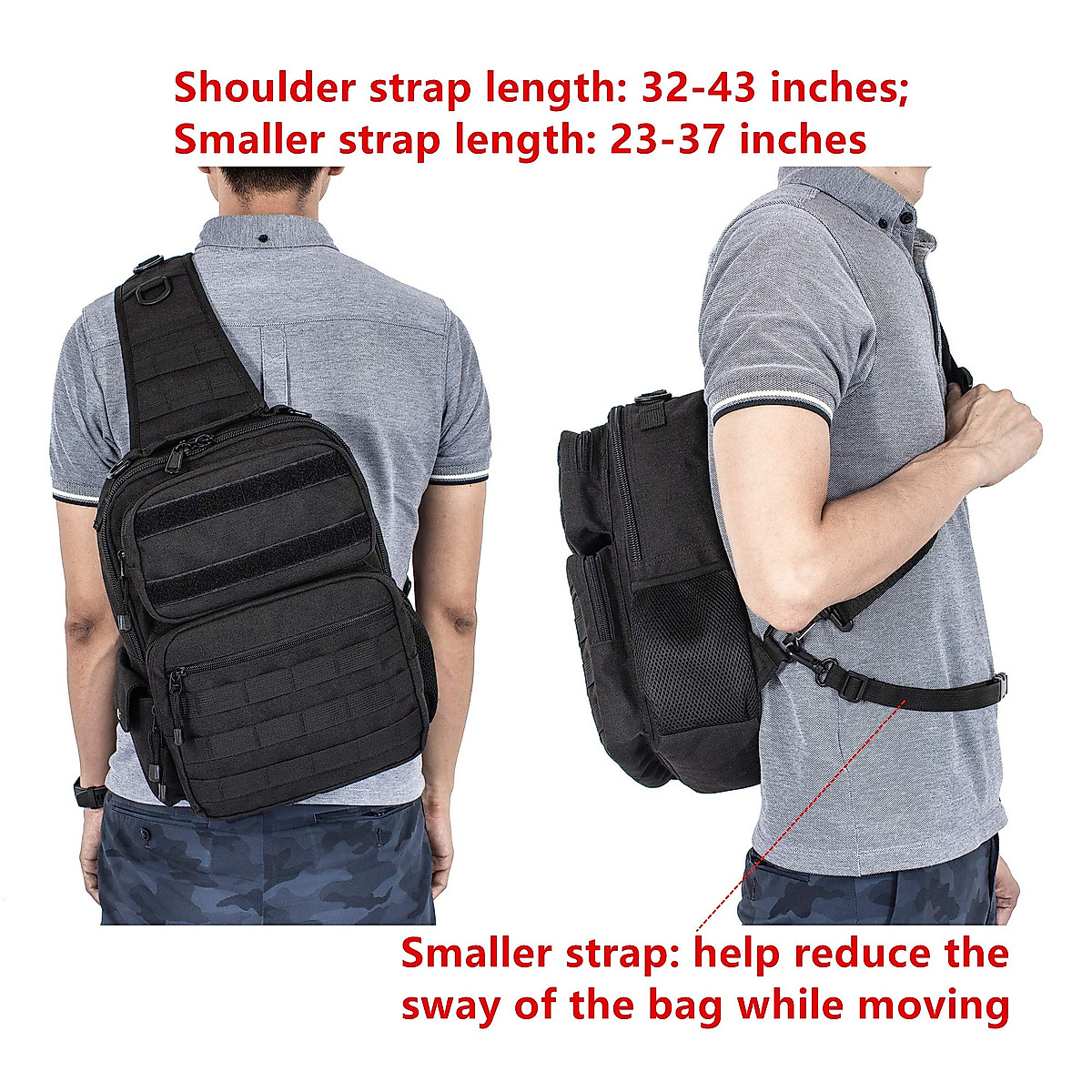 Leaper Military Tactical Backpack Assault Pack Sling Bag Molle Backpack Out Bag Black