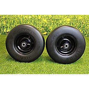 2 Pack 13x5.00-6 Black No Flat Front Solid Tire Puncture Proof Assemblies