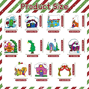 44Pcs Whoville Christmas Decorations Hanging Swirls, Welcome to Whoville Christmas Hanging Decorations for Whoville Decorations, Whoville Christmas Village Swirls, Christmas Party Decorations