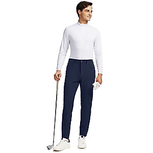 G Gradual Men's Stretch Golf Pants with 6 Pockets Slim Fit Dress Pants for Men Travel Casual Work (Navy, XL)