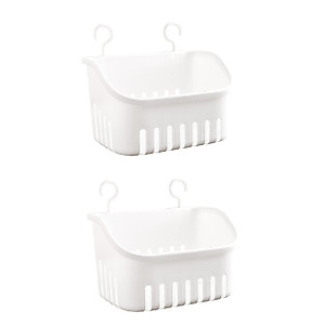 Luxshiny 2pcs Hanging Storage Basket Household Bath Basket Multi-function Toiletry Basket Convenient Toiletry Basket Shower Supply Convenient Wall Basket Hanging Toiletry Basket