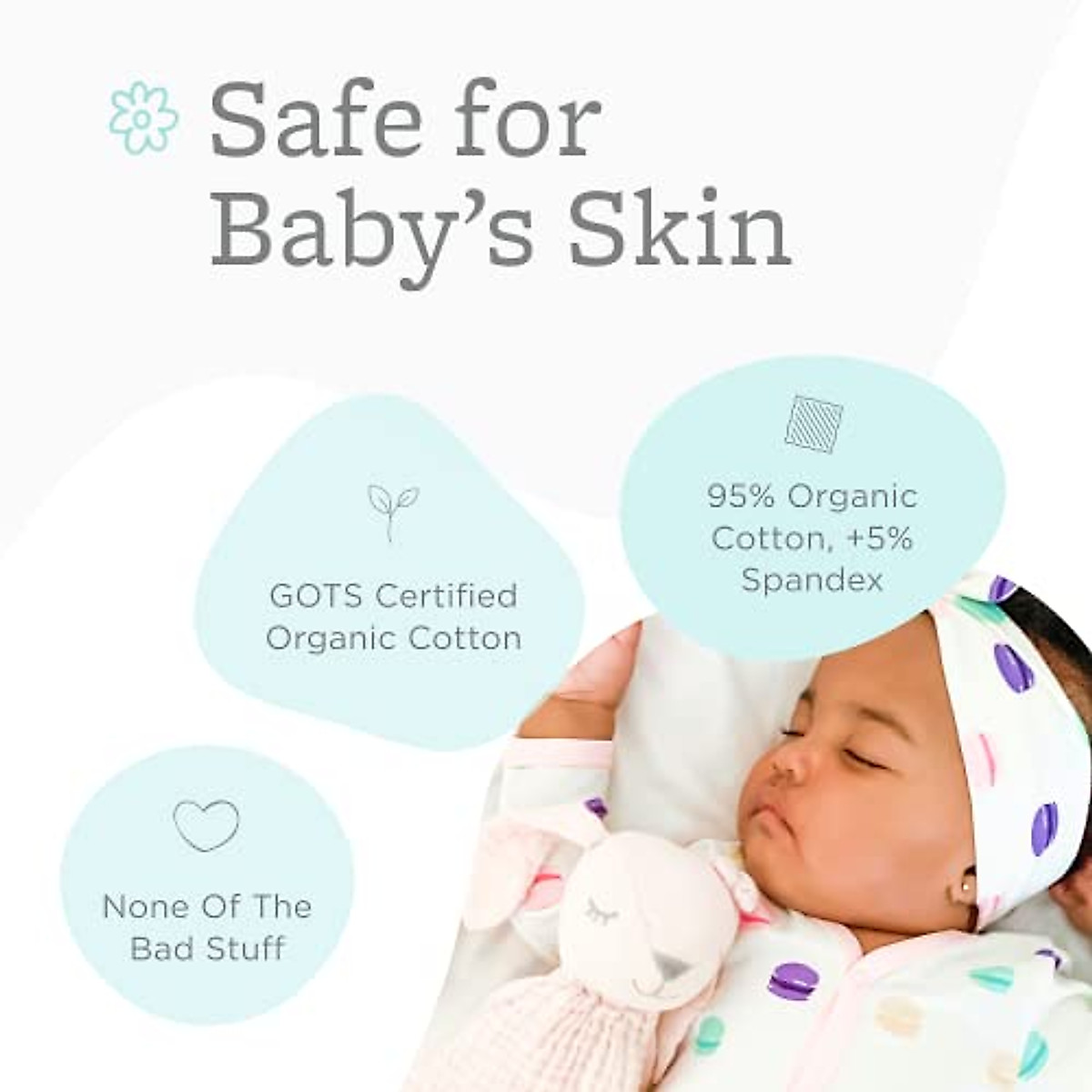 MONICA + ANDY Unisex Organic Cotton On The Go One-Piece Welcome to The World, White, 6-9 m