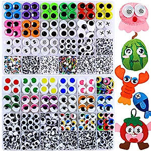IOOLEEM Googly Eyes 48 Styles, 2310pcs Googly Wiggle Eyes Self Adhesive, Assorted Colors and Sizes Wiggle Eyes, Googly Eyes, Googly Eyes for Crafts。