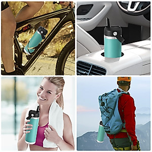 BOTTLAN Straw Lid for Yeti Rambler Water Bottle 12 18 26 36 64 oz, Replacement Straw Cap for Yeti Rambler Bottle with Flexible Handle (Black)