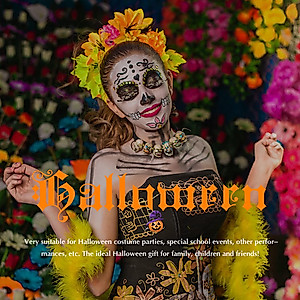 Catery Halloween Headbands Pumpkin Head Wraps Stretchy Witch Spider Web Hair Bands Cross Knotted Turban Headband Halloween Costume Party Hair Accessory for Women and Girls Pack of 4