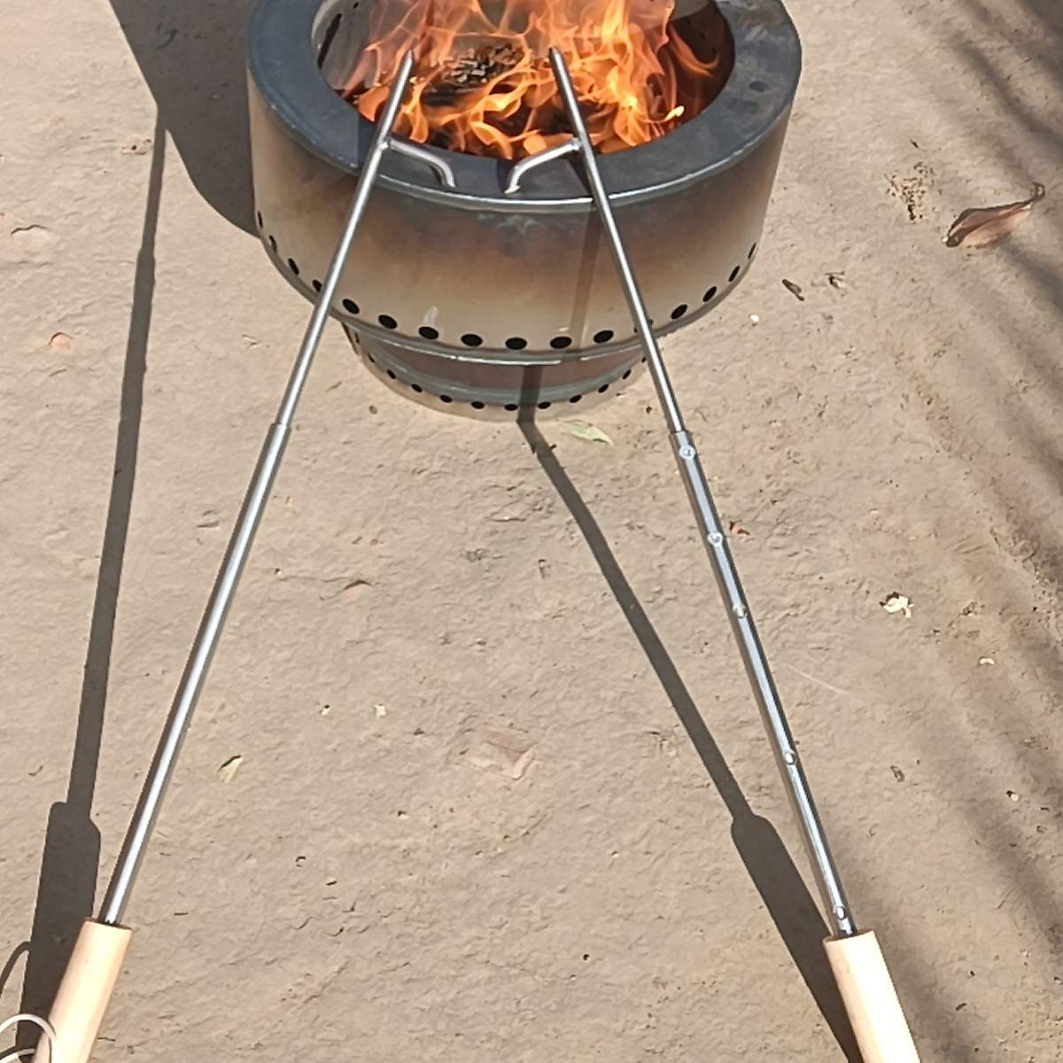 Extra Long Fire Poker - Adjustable 30/32/36/40 Inch Stainless Steel Campfire Stoker Tool for Fireplaces and Fire Pits