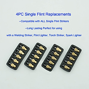 GUTIMORE Single Flint Striker Spark Lighter 2PC with 20 Extra Flint Replacements, for Welding, Brazing and Soldering