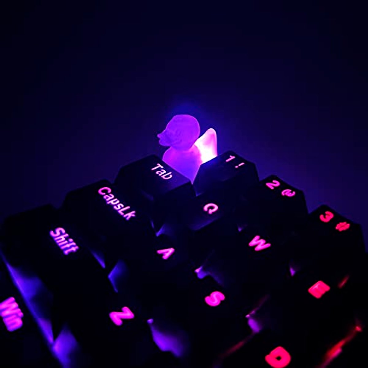 Custom Keycap for Mechanical Gaming Keyboard - Design Cute Duck Transparent- Artisan Cherry MX Made in Resin with Universal Compatibility - Unique Gift Idea