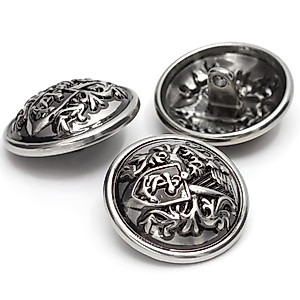 Betoplin 12 Pieces Metal Blazer Buttons Set, 23mm Gun Black Buttons with Shank for Blazers, Suits, Jackets