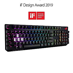 ASUS RGB Mechanical Gaming Keyboard - ROG Strix Scope | Cherry MX Red Switches | 2X Wider Ctrl Key for FPS Precision | Gaming Keyboard for PC (Renewed)