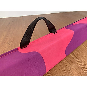 Marfula 6 FT / 8 FT / 9 FT Folding Gymnastics Beam Foam Balance Floor Beam - Extra Firm - Suede Cover - Anti Slip Bottom with Carry Bag For Kids/Adults Home Use (Pink Purple-Camo, 6 FT)