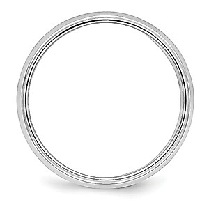 IceCarats 925 Sterling Silver 6mm Half Round Milgrain Plain Classic Wedding Band Ring Size 7.5