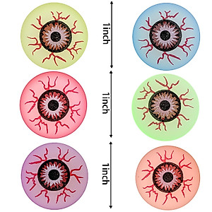 Elcoho 12 Pieces Halloween Bouncing Balls Glow in The Dark Bouncing Eyeballs Halloween Theme Eyeballs for Halloween Favor Supplies