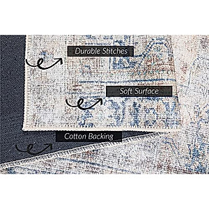 Monolia Machine Washable Area Rugs Perfect for Living Room Rugs,Bathroom Runner, Kitchen Rug, Bedroom Rugs, Entryway Rug, Persian Home Decor, Floor Decoration (2' X 3')