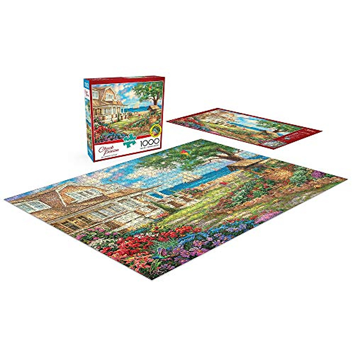 Buffalo Games - Sea Garden Cottage - 1000 Piece Jigsaw Puzzle with Hidden Images