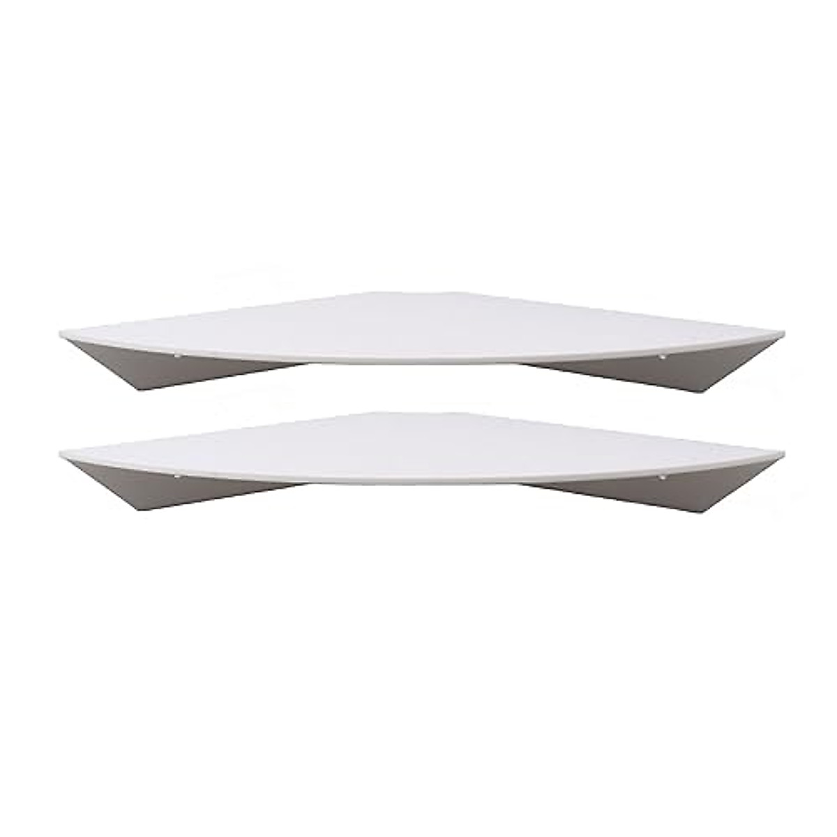 Corner Shelves, Fashion High Strength Wall Mount Floating Corner Shelves Easy Installation 2pcs Large Space for Shower Room (White)