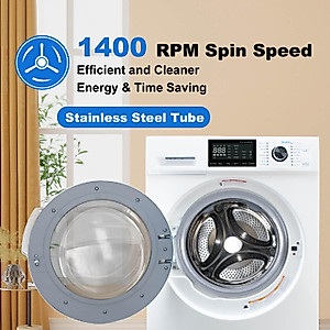 SMETA Ventless Washer and Dryer Combo 2.7 cu.ft, 24 inch All-In-One Washing Machine And Dryer 2-In-1 120V Compact For Apartment Home Dorm RV, 26.7 LBS Load Small Clothes Washer With 16 Laundry Program