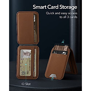 ESR HaloLock Vegan Leather Wallet Stand Classic Kickstand Case with HaloLock Compatible with iPhone 14 Pro Case, MagSafe-Compatible Case with Stand, Military-Grade Protection