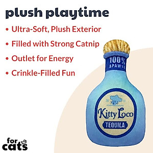Huxley & Kent Cat Toy | Kitty Loco Tequila | Nappy Hour Strong Catnip Filled Cat Toy | Soft Plush Kitty Toy with Catnip and Crinkle | Kittybelles
