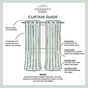 Exclusive Home Cabana Stripe Indoor/Outdoor Light Filtering Grommet Top Curtain Panel, 54"x108", Seafoam, Set of 2