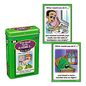 Super Duper Publications | What Would You Do at Home If… Fun Deck | Social Skills Flash Cards | Educational Learning Materials for Children