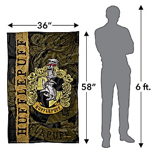 Harry Potter Blanket, 36"x58" Harry Potter House Crest Hufflepuff Fleece Blanket