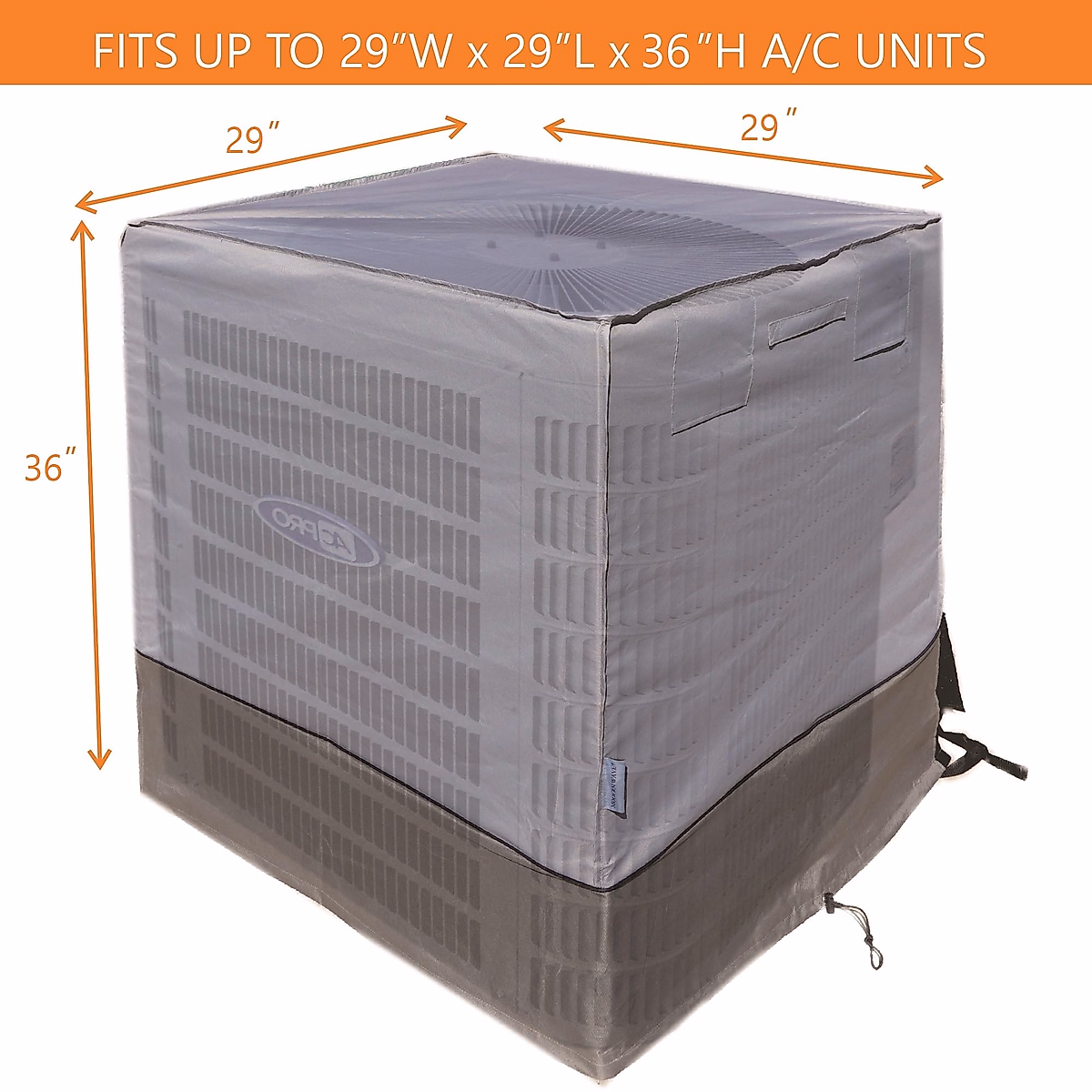 MODERN WAVE - Extra Thick Air Conditioner Cover for Outside Units - Durable Winter, Waterproof Full AC Cover (Oxford, 29"x29"x36")