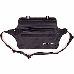 AquaQuest AquaRoo Money Belt - The Original 100% Waterproof Waist Pack Travel Pouch, since 1994 - Comfortable, Adjustable, Lightweight - Black