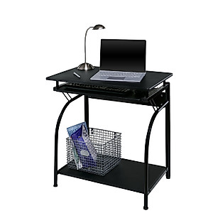 OneSpace Stanton Computer Desk with Pullout Keyboard Tray, Black