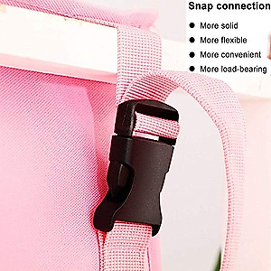 Bedside Caddy Improved With 3 POM Buckles -Hanging Organizer For Phone, Tablet, Accessory&TV Remote - Best For Dorm Room, Bunk Bed, Hospital Bed, Bed Rail, Headboard, Apartment, Bathroom&Travel (Pink)