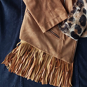 Trims by the Yard 6" Premium Vegan Leather Fringe Trim | Brown | (5 yard cut)