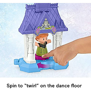 Fisher-Price Little People Toddler Toy Disney Frozen Anna in Arendelle Portable Playset with Figure for Ages 18+ Months