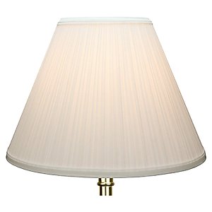FenchelShades.com Set of 2 Lampshades 6.5" Top Diameter x 15" Bottom Diameter x 11" Slant Height with Washer (Spider) Attachment for Lamps with a Harp (Pleated Mushroom Cream)