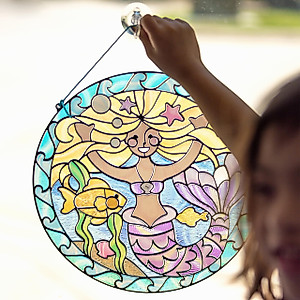Melissa & Doug Stained Glass Made Easy Activity Kit: Mermaids - 140+ Stickers