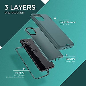 ORIbox for iPhone 12 Case for iPhone 12 Pro Case Green, [10 FT Military Grade Drop Protection], The Liquid Silicone Heavy Duty Shockproof Anti-Fall Case for iPhone 12/12 Pro,6.1 inch, Green