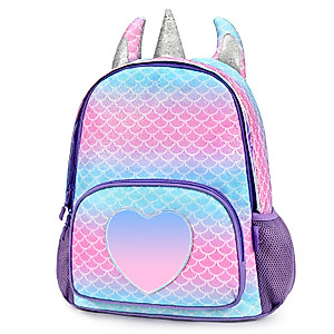 mibasies Kids Unicorn Backpack for Girls Rainbow School Bag (Rainbow Glitter)