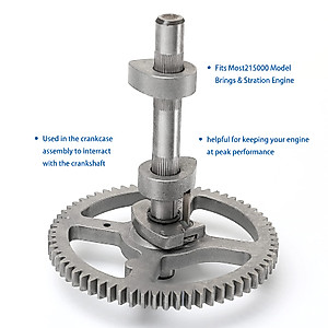Camshaft 84005207 for B&S 793880 793583 792681 791942 795102 Camshaft kit, Cam Replacement Kit with 795387 Oil Seal Ring and 697110 Crankcase Gasket