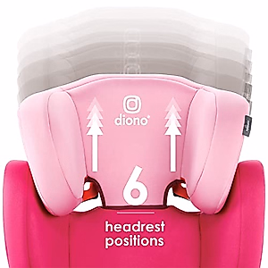 Diono Cambria 2 XL, Dual Latch Connectors, 2-in-1 Belt Positioning Booster Seat, High-Back to Backless Booster with Space and Room to Grow, 8 Years 1 Booster Seat, Pink