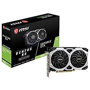 MSI Gaming GeForce GTX 1660 Ti 192-bit HDMI/DP 6GB GDRR6 HDCP Support DirectX 12 Dual Fan VR Ready OC Graphics Card (GTX 1660 TI VENTUS XS 6G OC)